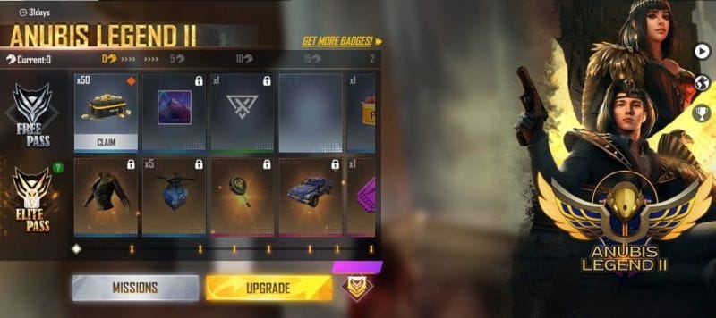 Free Fire: The Anubis Legend 2 Elite Pass price, release date, and rewards