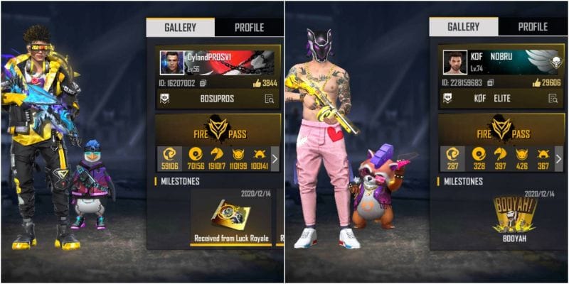 Sultan Proslo vs Nobru: Who has better stats in Free Fire?