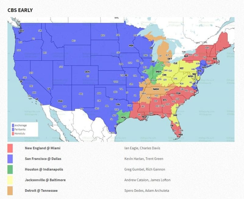 NFL Week 15: Coverage map, TV schedule, channel, time and live stream