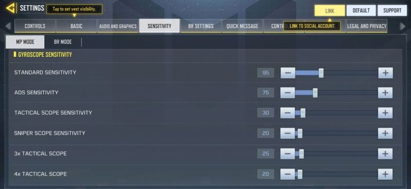 The best gyroscope settings in COD Mobile Season 13