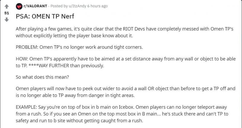 Valorant Patch update 2.0 has brought in major Omen bugs along with its ...