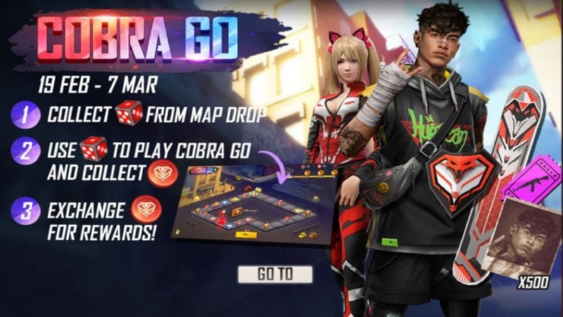 How to get free rewards through Cobra Go event in Free Fire