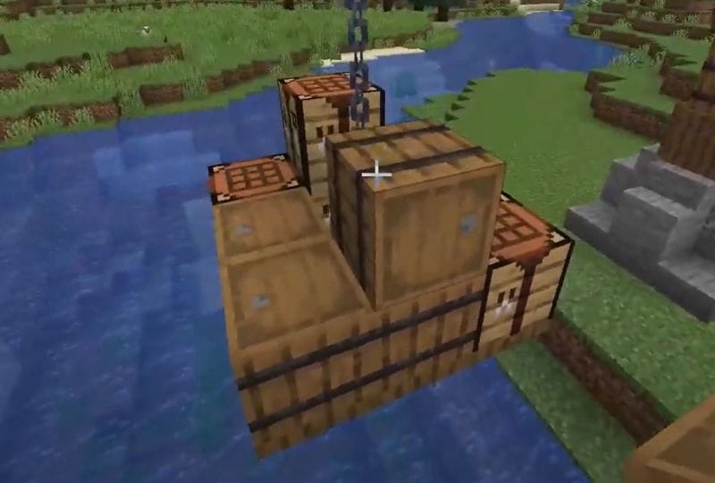 How to build a small crane build in Minecraft