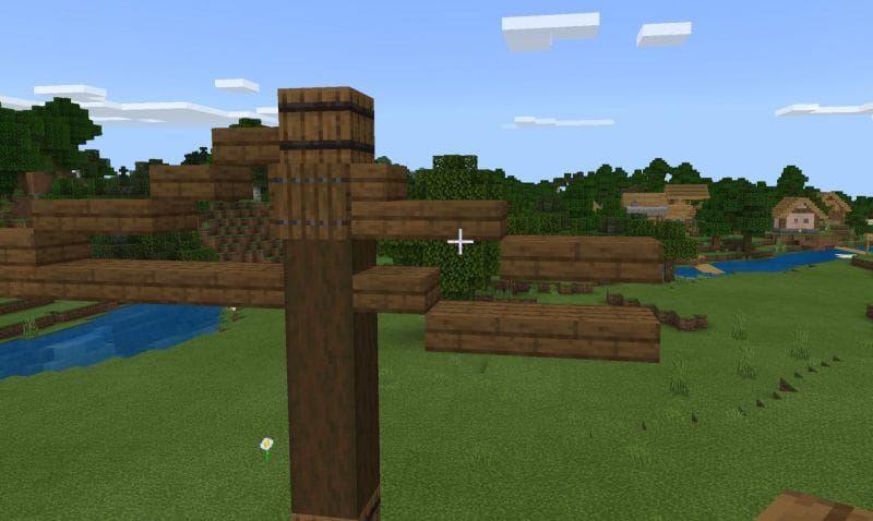 How to build a small crane build in Minecraft