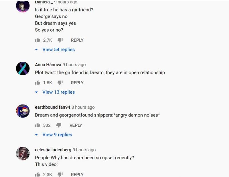 "He doesn't want to say who the girlfriend is!": Fans react as Dream ...