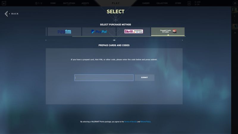 How to purchase gift cards in Valorant