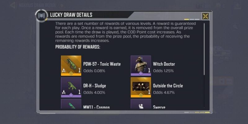 COD Mobile Season 2 Noxious Draw Redux: Price, rewards, legendary PDW-57, and more details