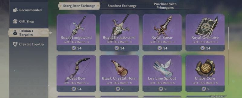 Genshin Impact April Starglitter shop: Is the Royal Greatsword worth ...