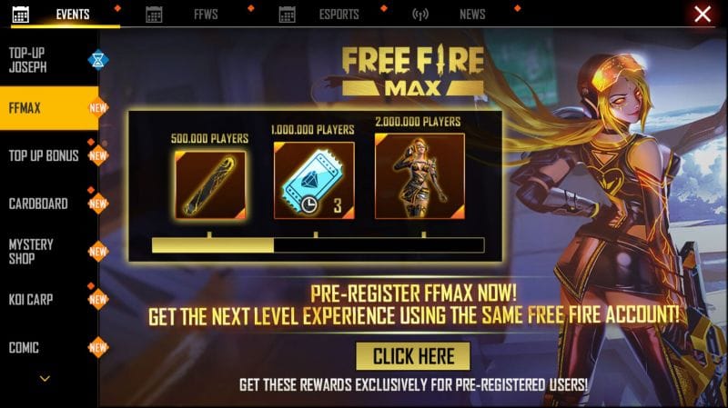 How to pre-register for Free Fire Max in specific regions