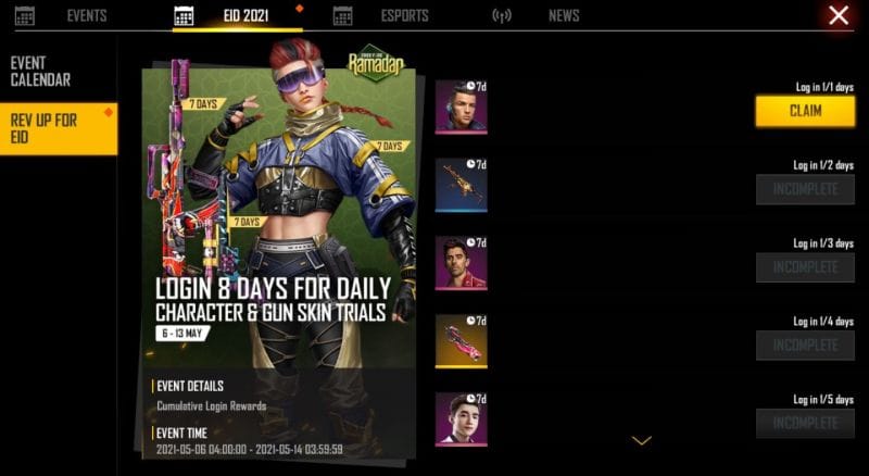 How to get a free Chrono character in Free Fire for a limited duration