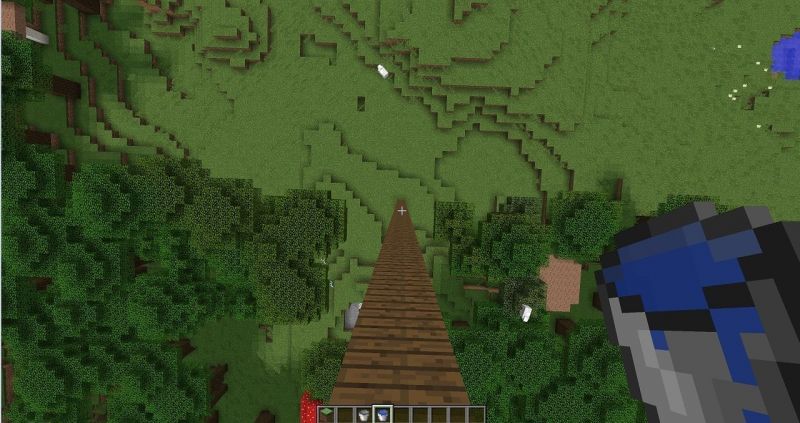 How to perform MLG water bucket trick in Minecraft