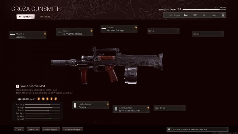 The best Groza loadout for Call of Duty: Warzone Season 4 Reloaded