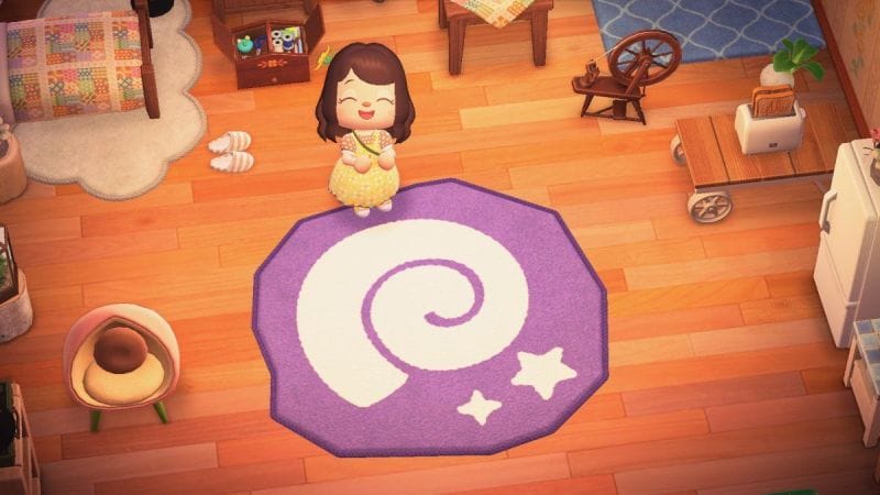 Can players place rugs outdoors in Animal Crossing: New Horizons?