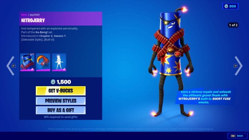 Fortnite Item Shop for 4th of July: Nitrojerry, Short Fuse emote ...