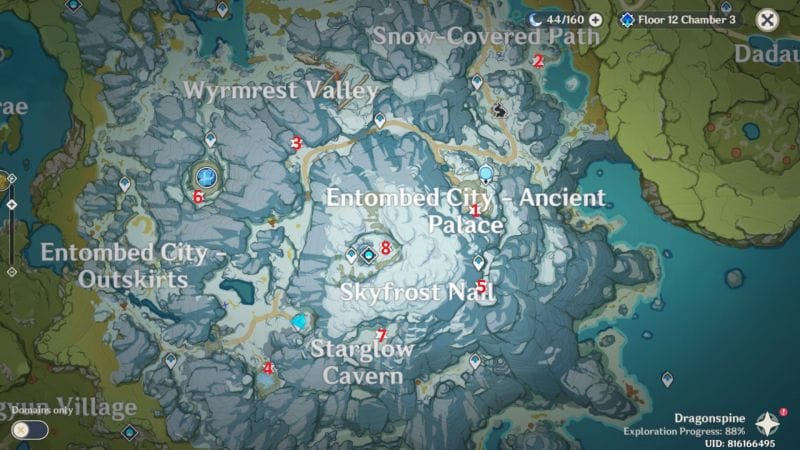 How to find the Dragonspine tablets in Genshin Impact