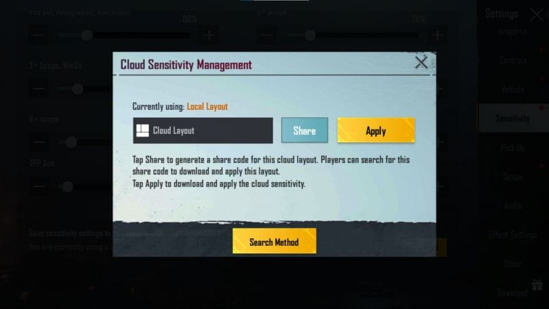 Battlegrounds Mobile India (BGMI) code to share layouts and sensitivity ...