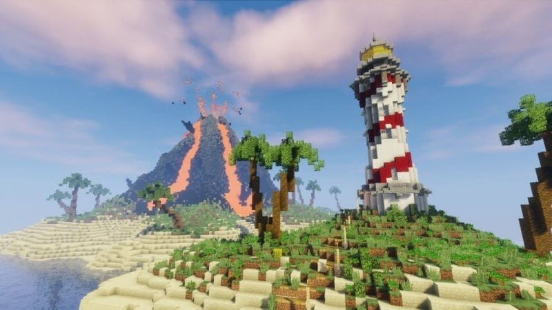 How to build a volcano in Minecraft