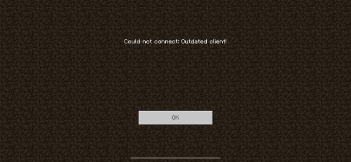 What does outdated client mean in Minecraft?