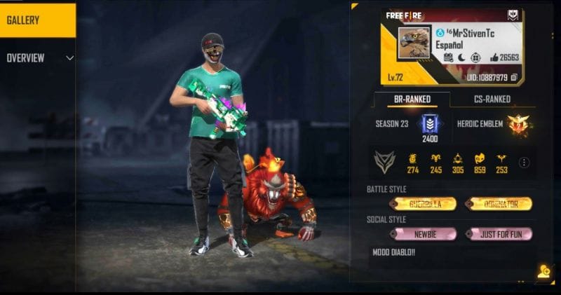 What is MrStiven Tc's Free Fire ID? Stats, Headshot ratio, income and ...