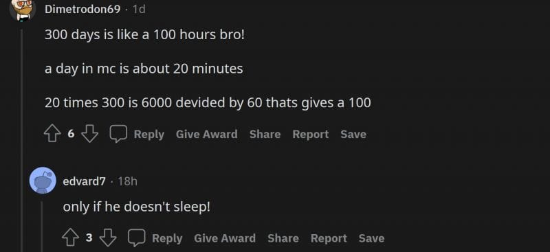 Minecraft Redditor showcases their hardcore world after 300 days