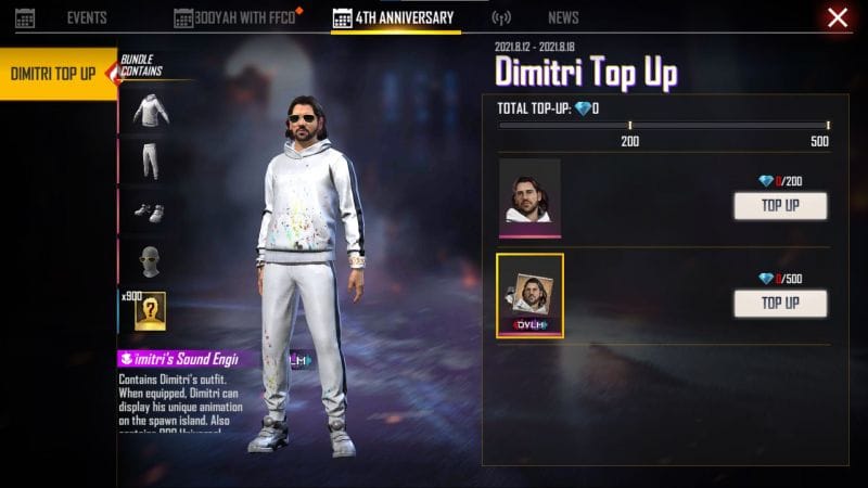 Garena Free Fire Dimitri Top Up event: Free Dimitri character and other ...