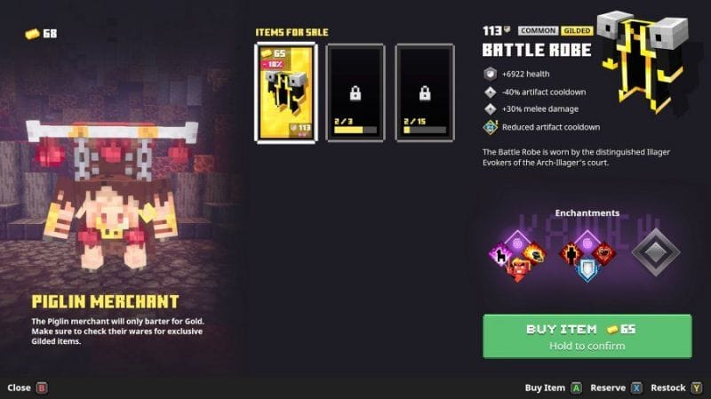 How to get gilded weapons in Minecraft Dungeons