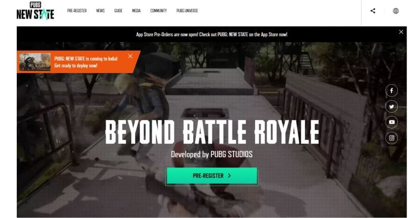 PUBG New State (Mobile) pre-registration link, free rewards, system ...