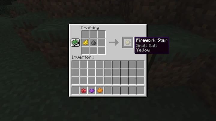How to create colored fireworks in Minecraft