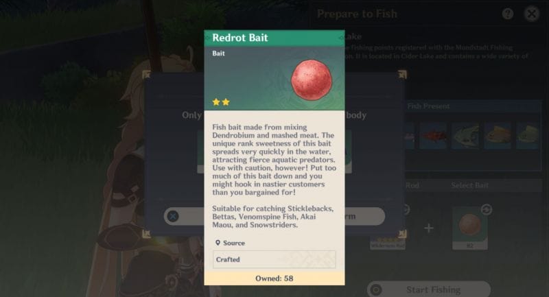 Best Genshin Impact fishing baits for Pufferfish, Koi, Angelfish and more