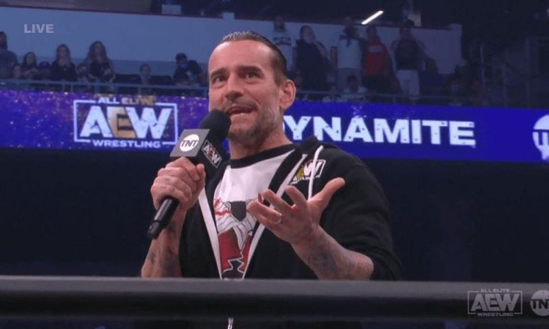 CM Punk sported trunks on this week's tapings of AEW Rampage: Grand Slam