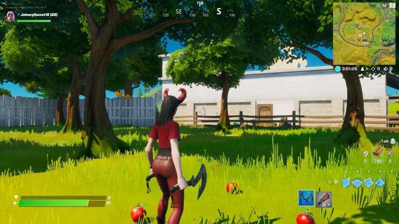 Where to find apples and bananas for Fortnite's Season 8 challenge
