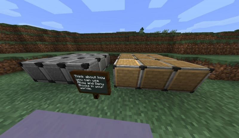 How to use allow and deny blocks in Minecraft: Education Edition