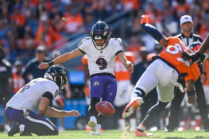 Justin Tucker Of Baltimore Ravens Kicks 70 Yard Field Goal In His Team