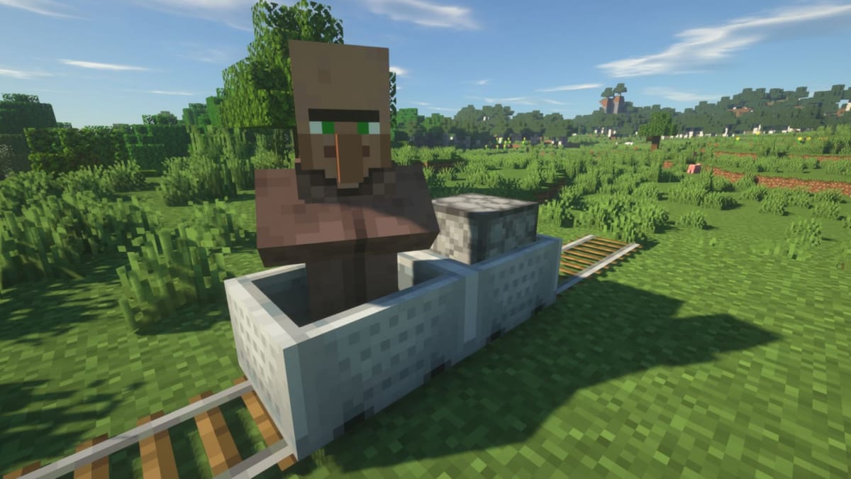 How to transport Minecraft villagers using furnace minecarts