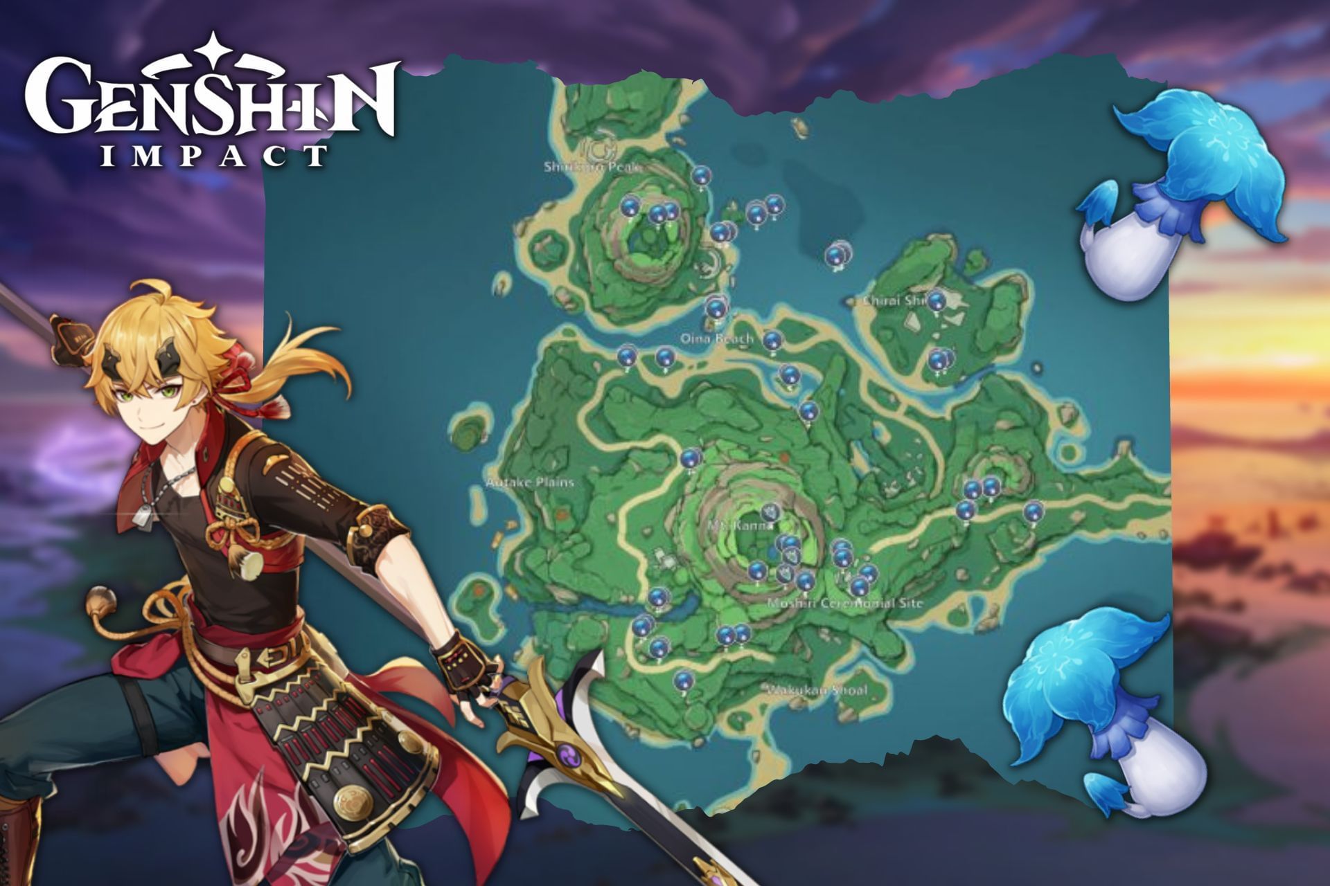 All Genshin Impact Fluorescent Fungus locations with interactive map