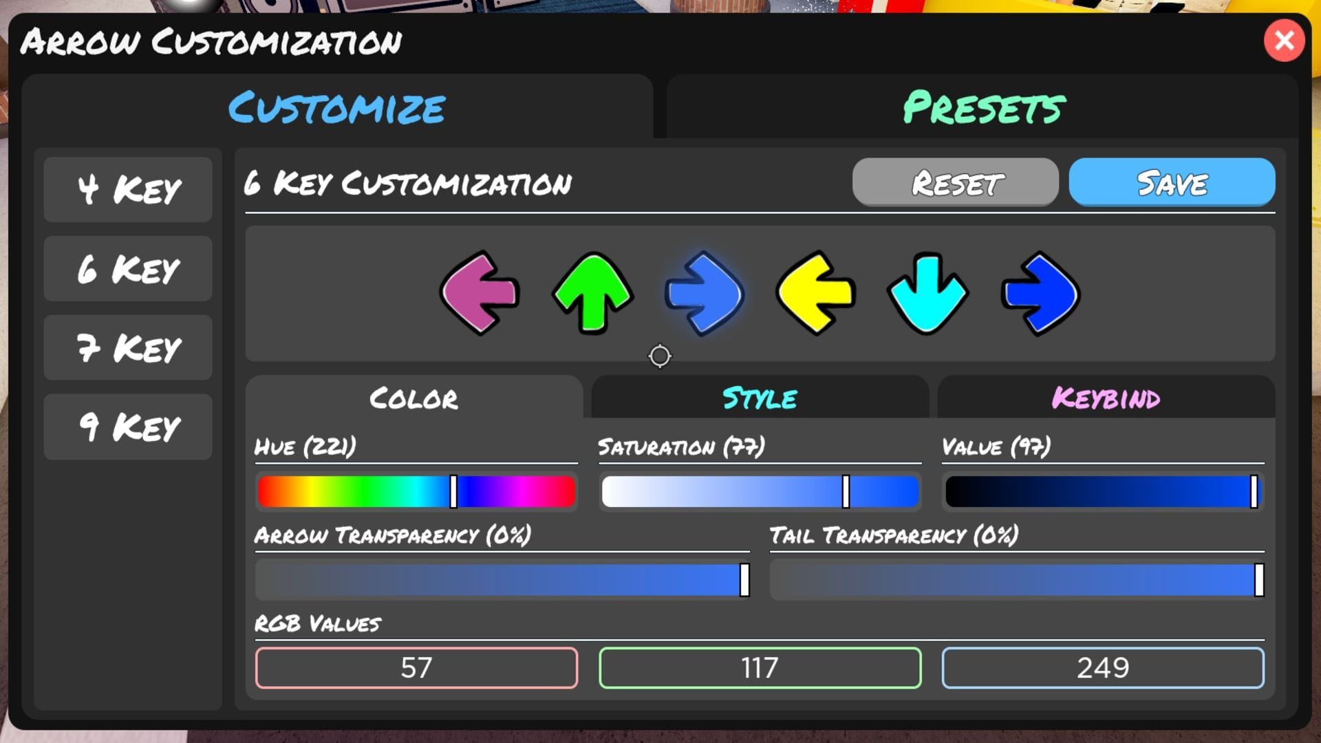 How to change the arrow size in Roblox Funky Friday