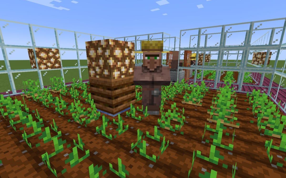 How to create a crop farm using villagers in Minecraft