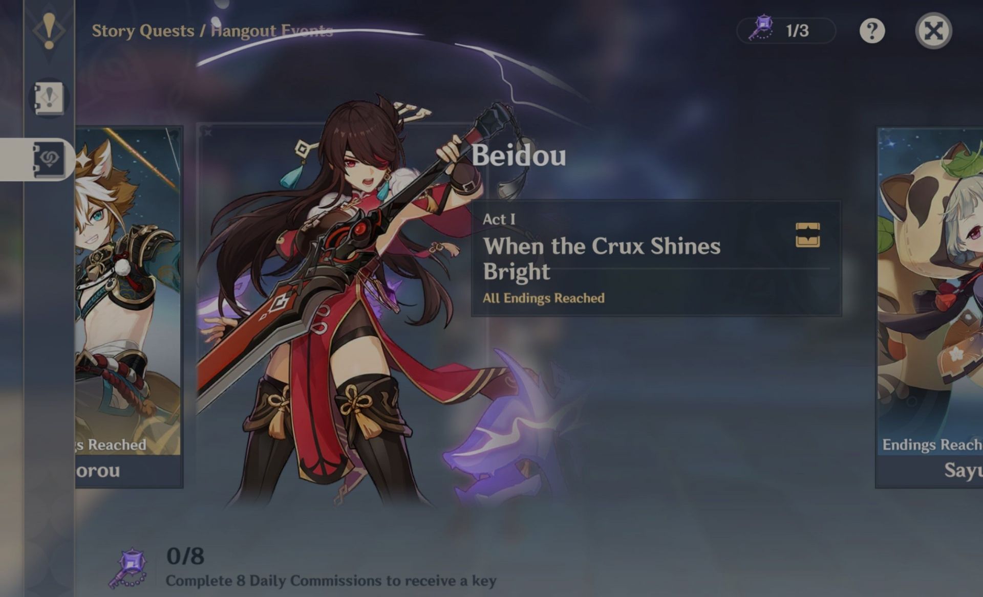 Genshin Impact: Beidou hangout guide with all endings