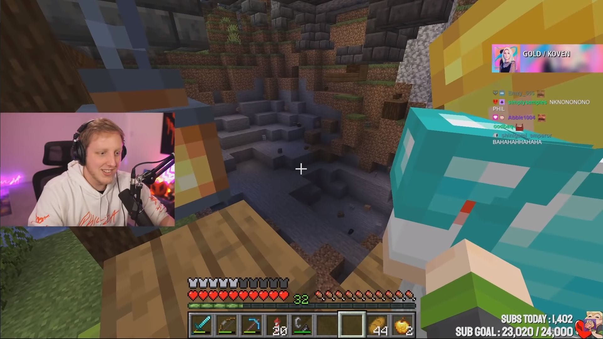 Minecraft streamer Ph1LzA blows up Wilbur's library in Origins SMP