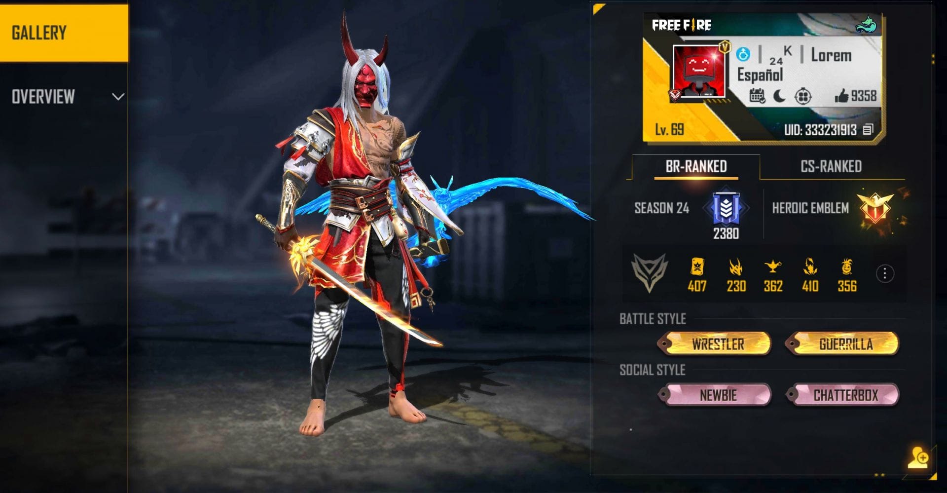 Lorem’s Free Fire ID, K/D ratio, lifetime stats, guild, and monthly ...