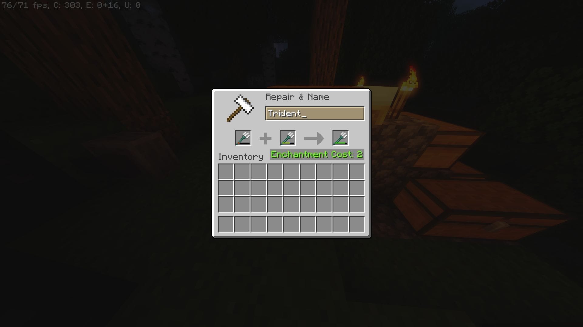 How to repair trident in Minecraft 1.18 version