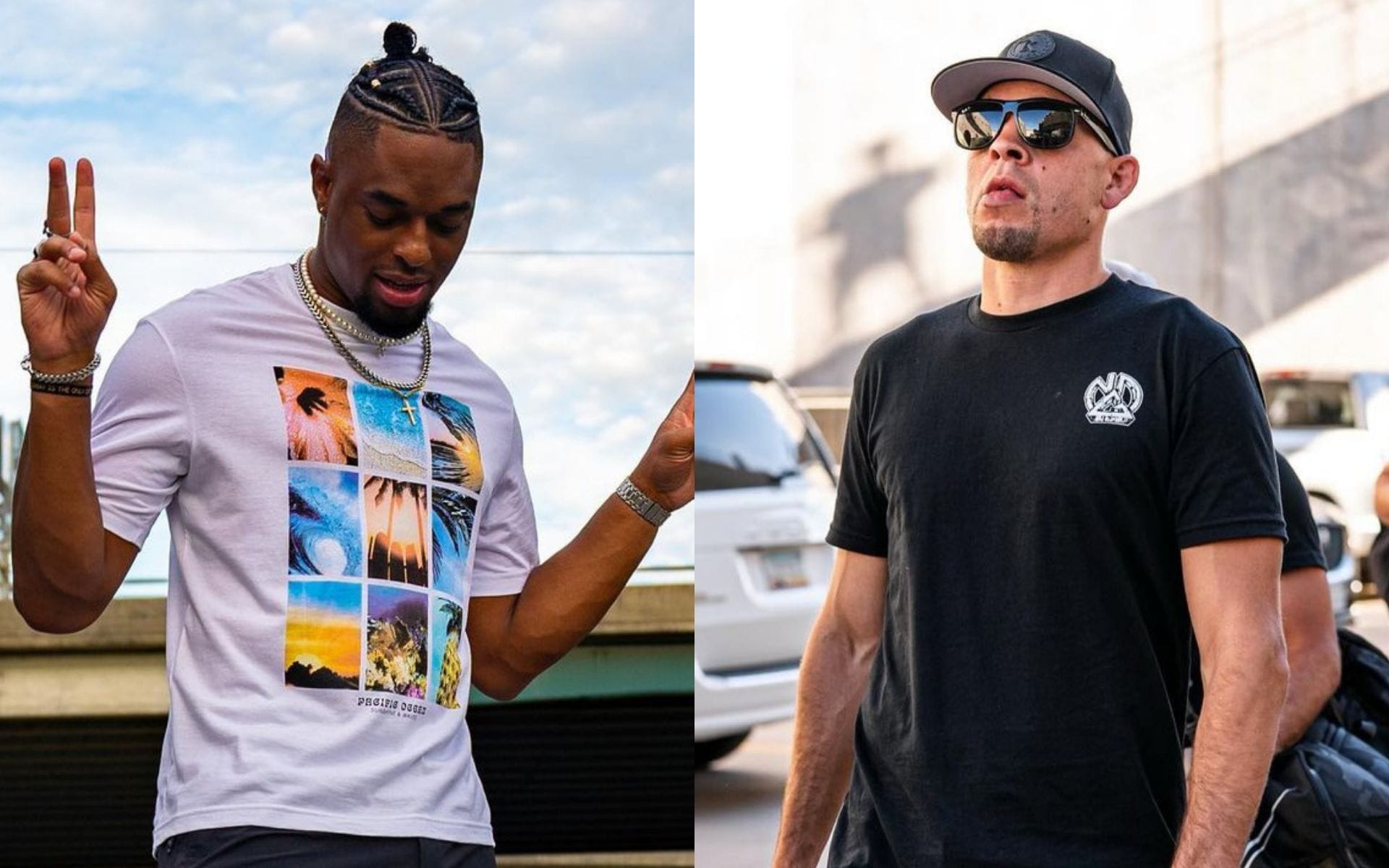 Watch: Nate Diaz confidently tells a 6'9" tall TikToker that he'd beat him