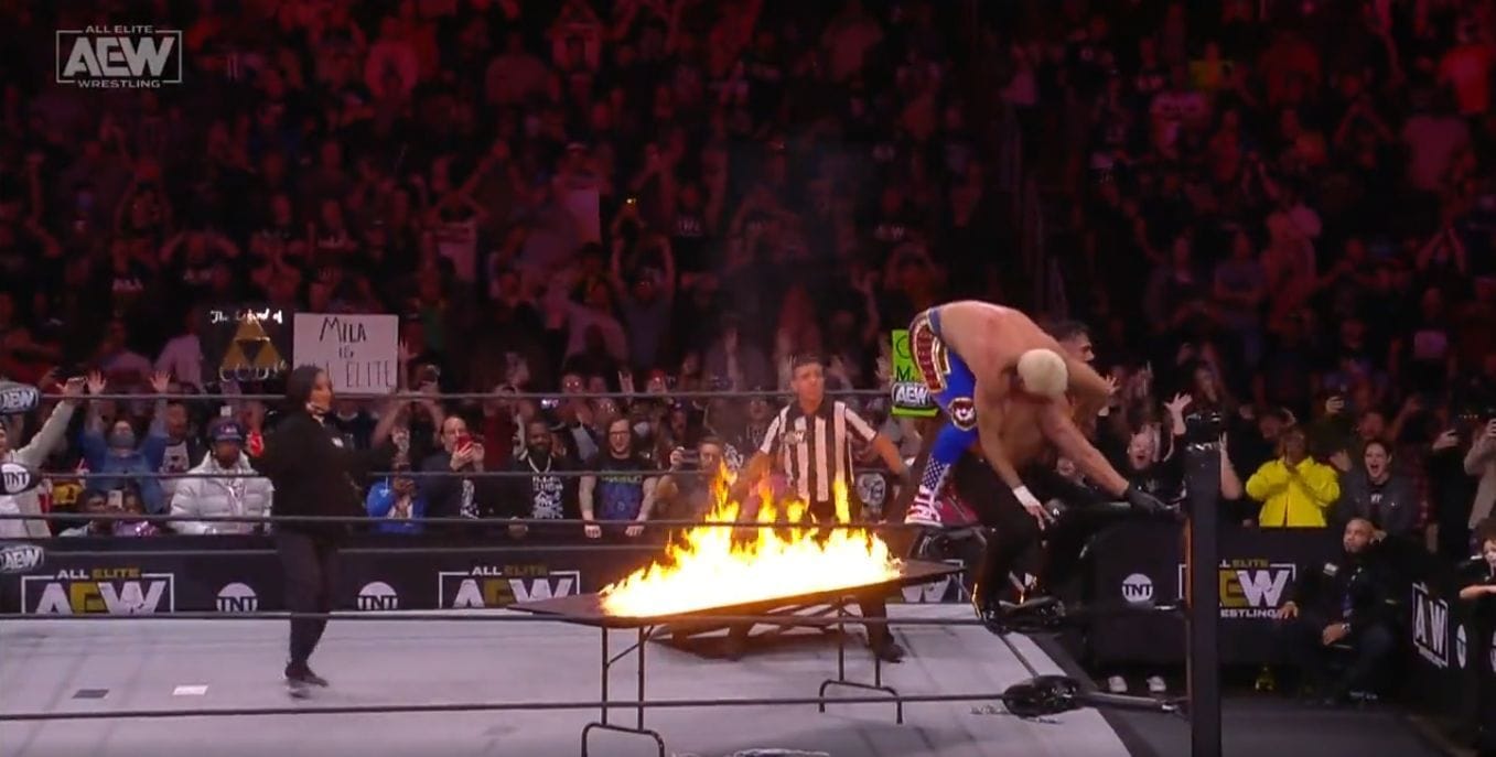 AEW News: Mick Foley on Cody Rhodes' flaming table spot on Dynamite