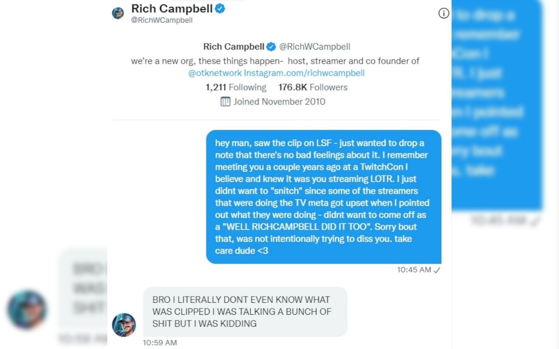 Disguised Toast shows Twitch chat his conversation with Rich Campbell after latter 'roasted' him