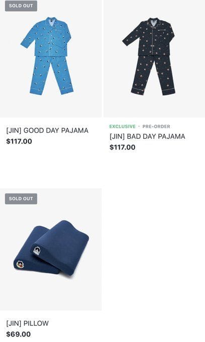 BTS' Jin artist-made merchandise sells quickly despite exorbitant prices