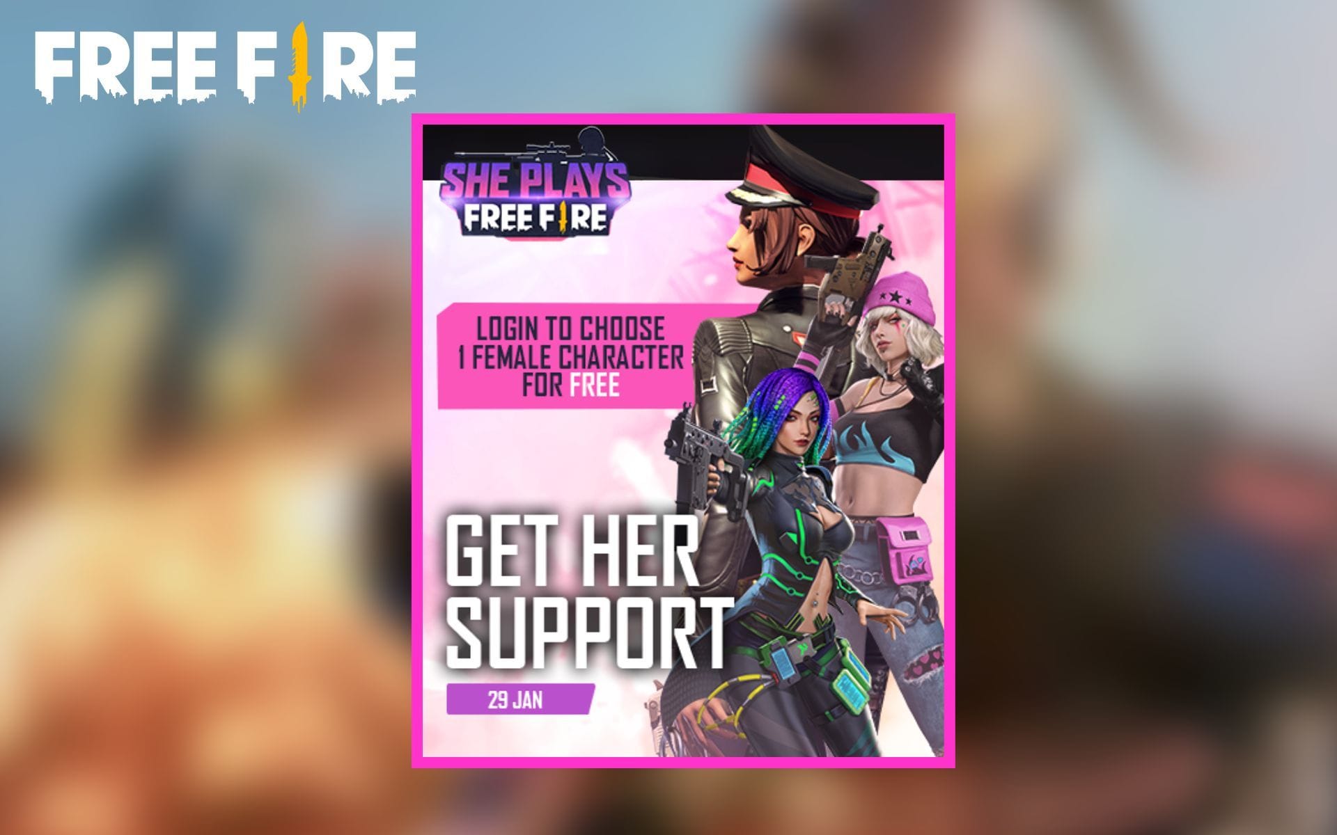 Free Fire login event: How to get a free female character in January 2022