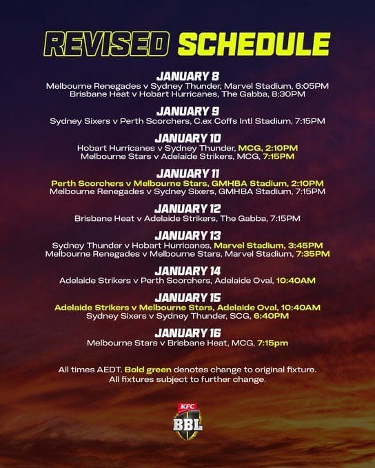 BBL announces rejigged schedule after COVID outbreak