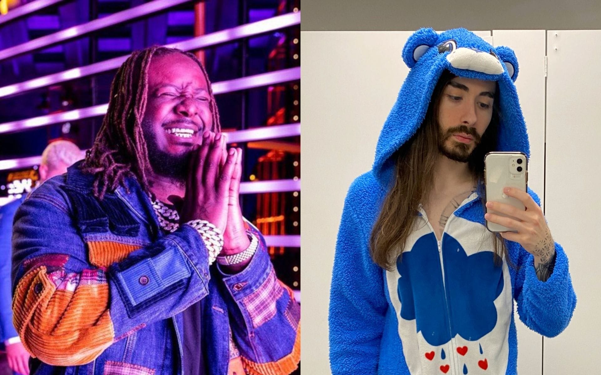 T-Pain overcome with laughter after coincidence occurs while imitating ...