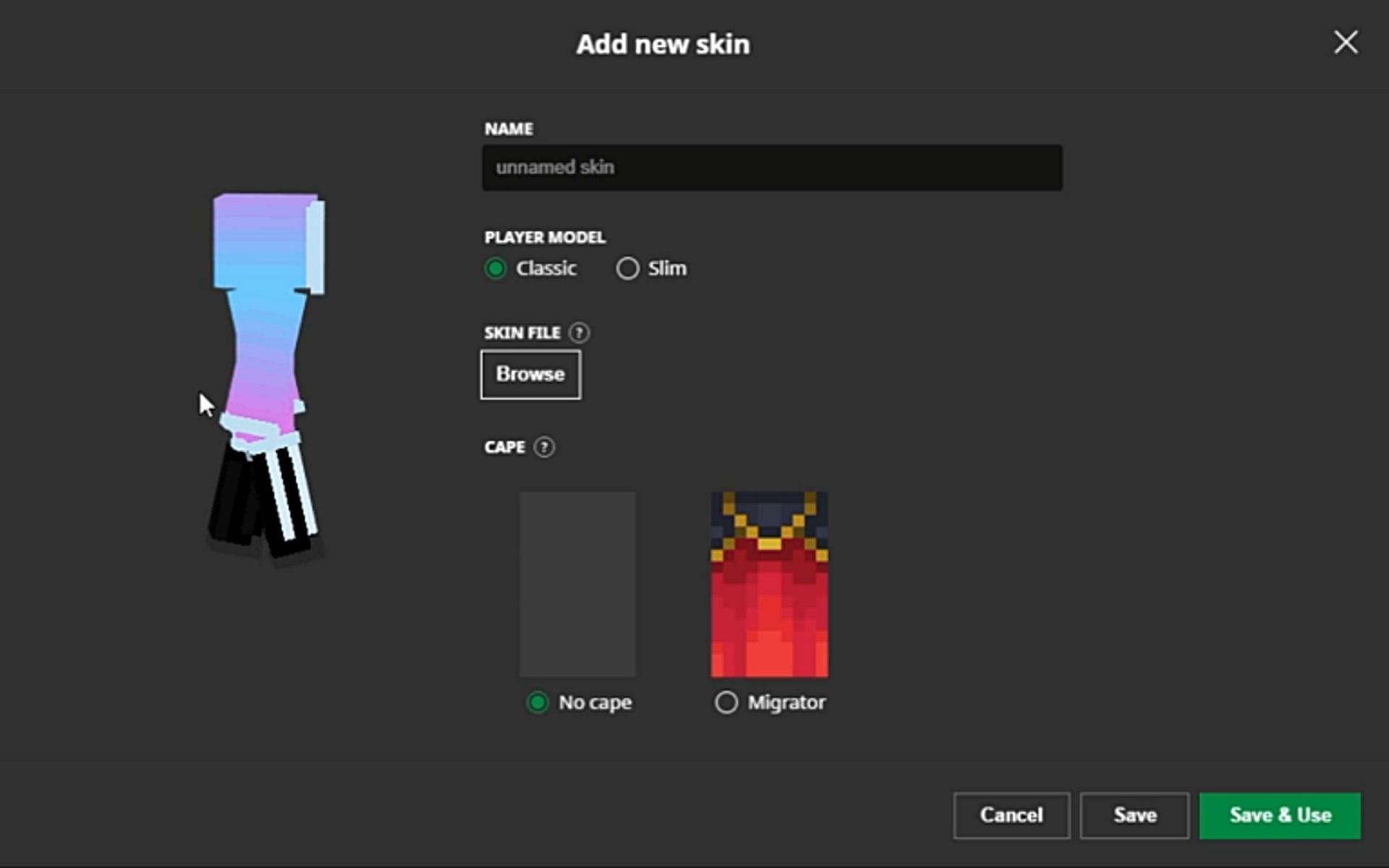 Minecraft Redditor accidentally creates skin backward