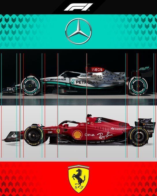 Mercedes vs. Ferrari: Side-by-side comparison of their F1 2022 season cars
